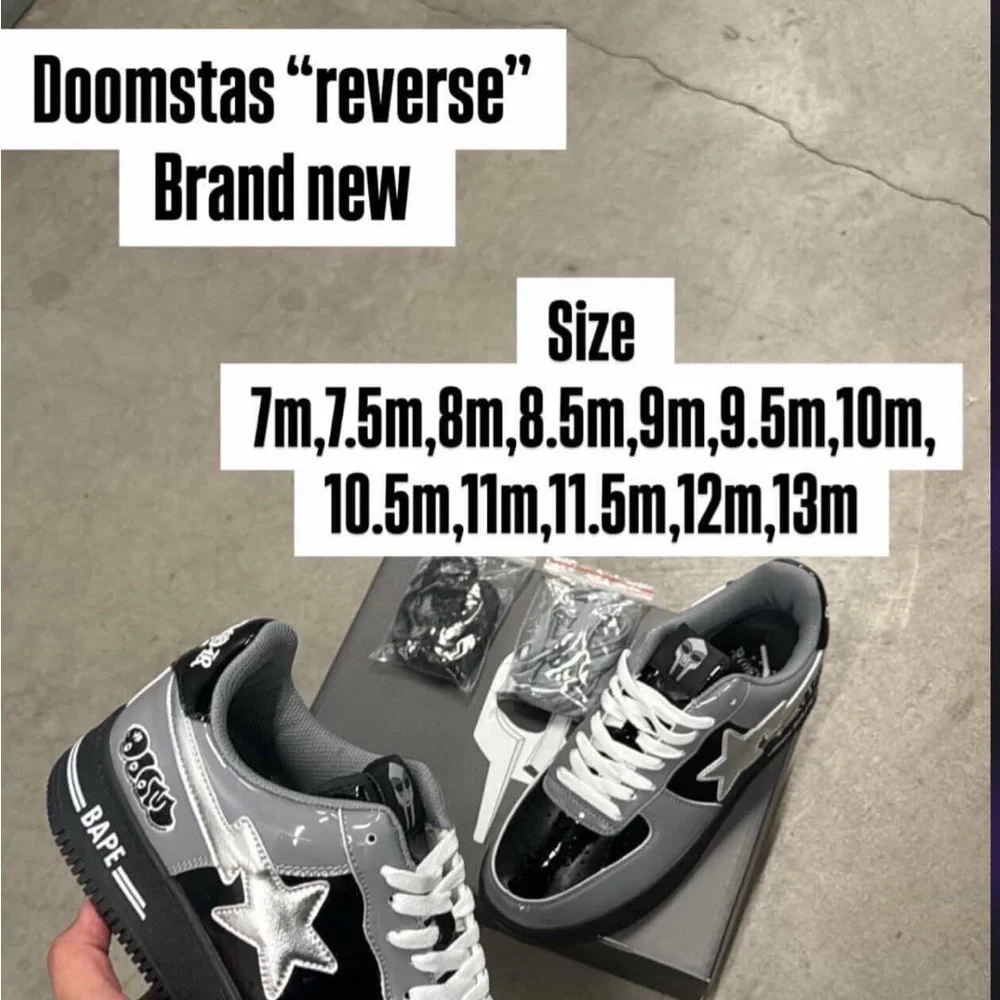 Bape | Shoes | Bapesta X Mf Doom Black And Gray | Poshmark